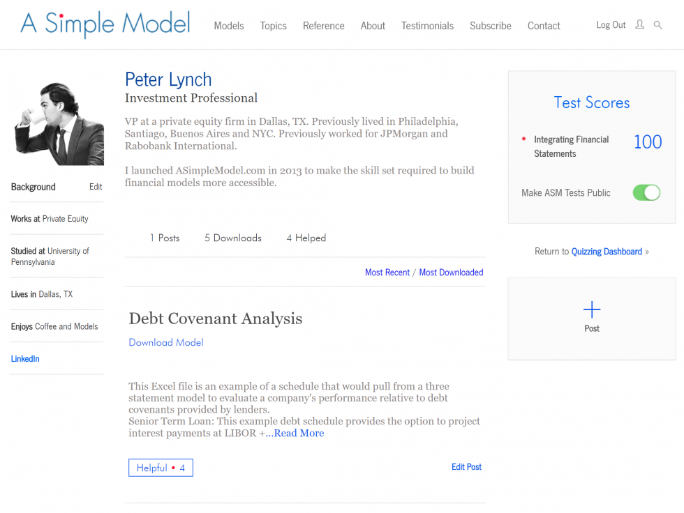 ASM Subscriber Profiles | A Simple Model