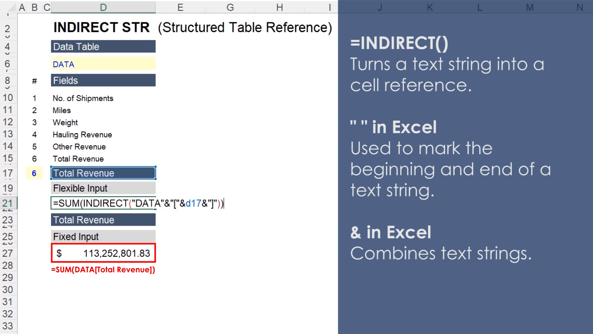 Dynamic Excel Table A Simple Model